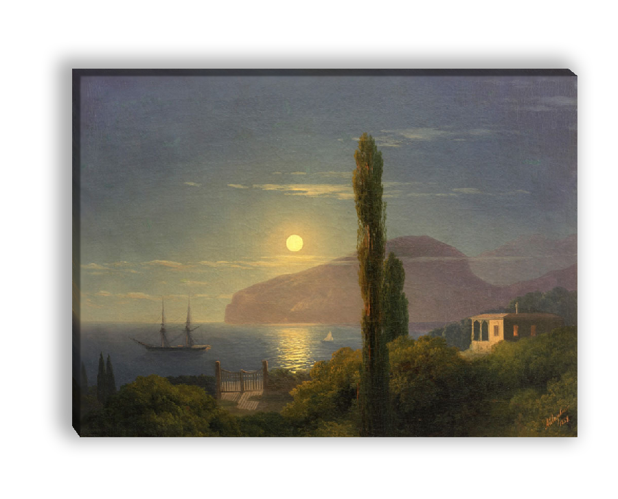 Картина для интерьера "Лунная ночь в Крыму", Айвазовский И. К. (41х30 см / на подрамнике)