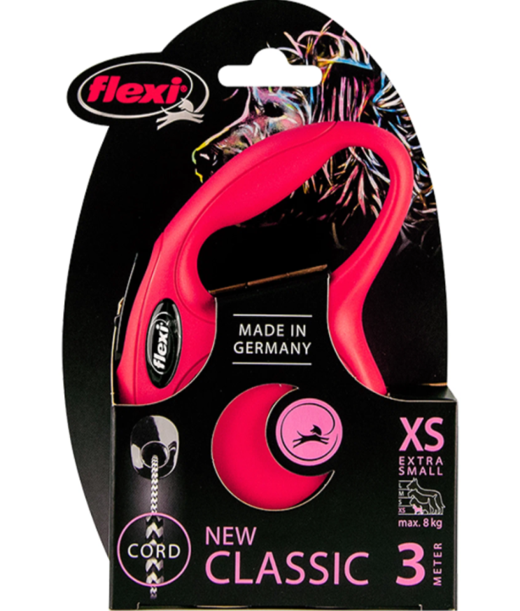 Поводок-рулетка для собак Flexi New Classic XS тросовый 3 м 30 мм красный