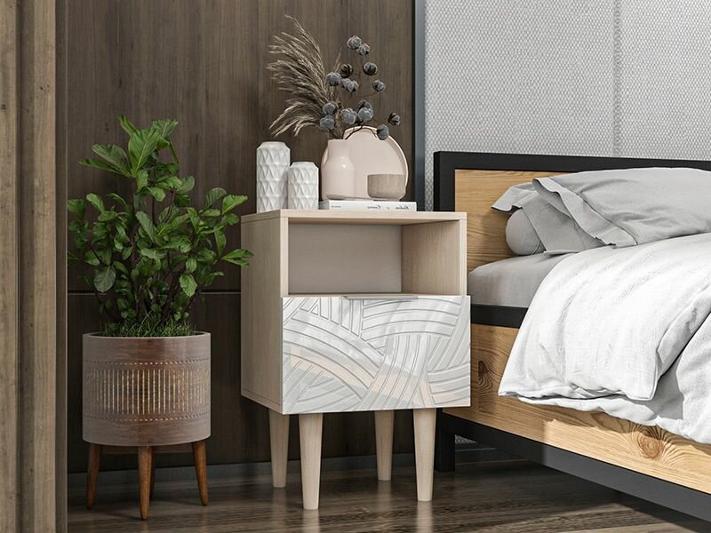 Комод для вещей "Йорк 20" 40х60х35, кремона шампань / белый глянец