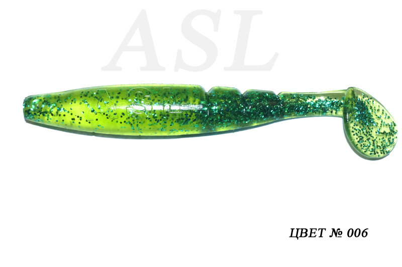 Силиконовая приманка ASL "Самурай" цвет №006, L-12см (5"), 4шт/уп