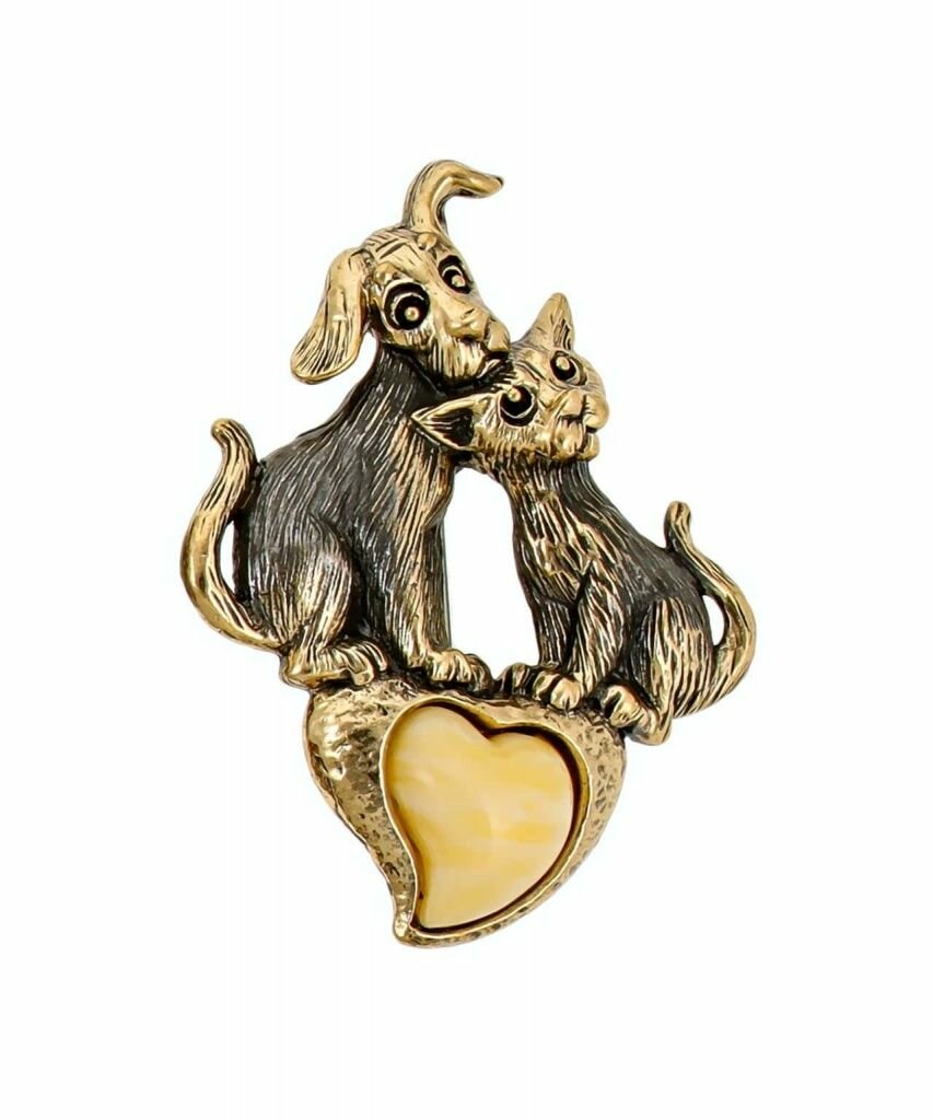 Брошь, янтарь