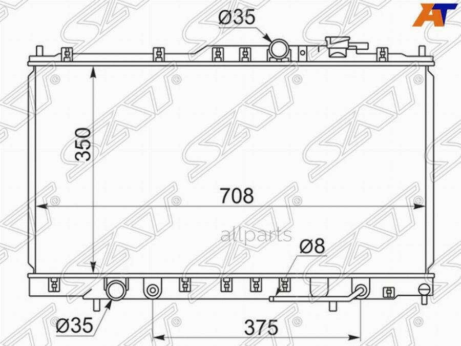 SAT CR0005-01CPE Радиатор Chrysler Sebring 00-06 / Dodge Stratus 00-06 / Mitsubishi Eclipse 99-06