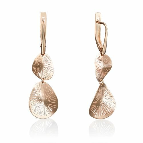 Серьги, красное золото, 585 проба