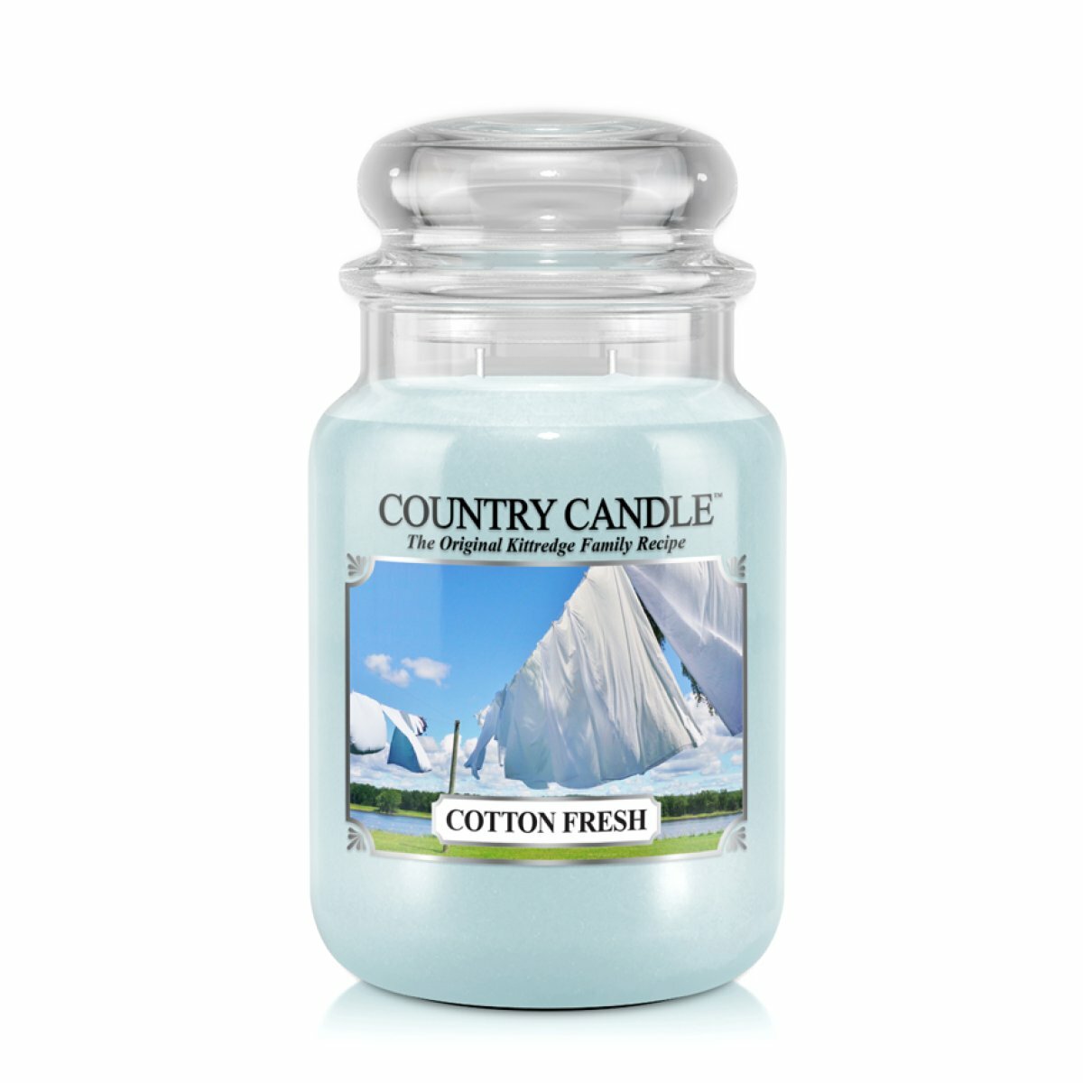 Country Candle/ Свеча большая Свежий хлопок / Cotton Fresh 652гр.110-150 часов