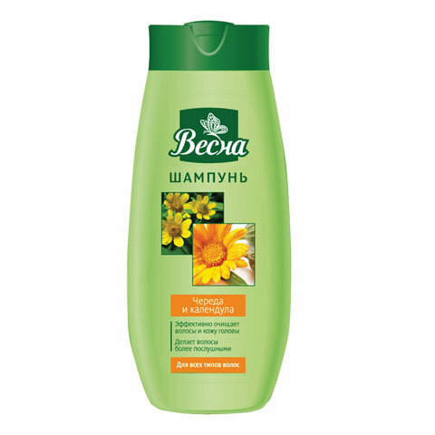 Шампунь 430 мл весна "Череда и календула", для всех типов волос, 7129