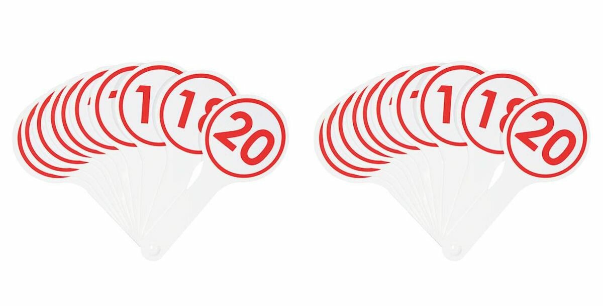 GLOBUS Касса-веер цифр от 1 до 20, пластиковые, 10 эл, 2 шт