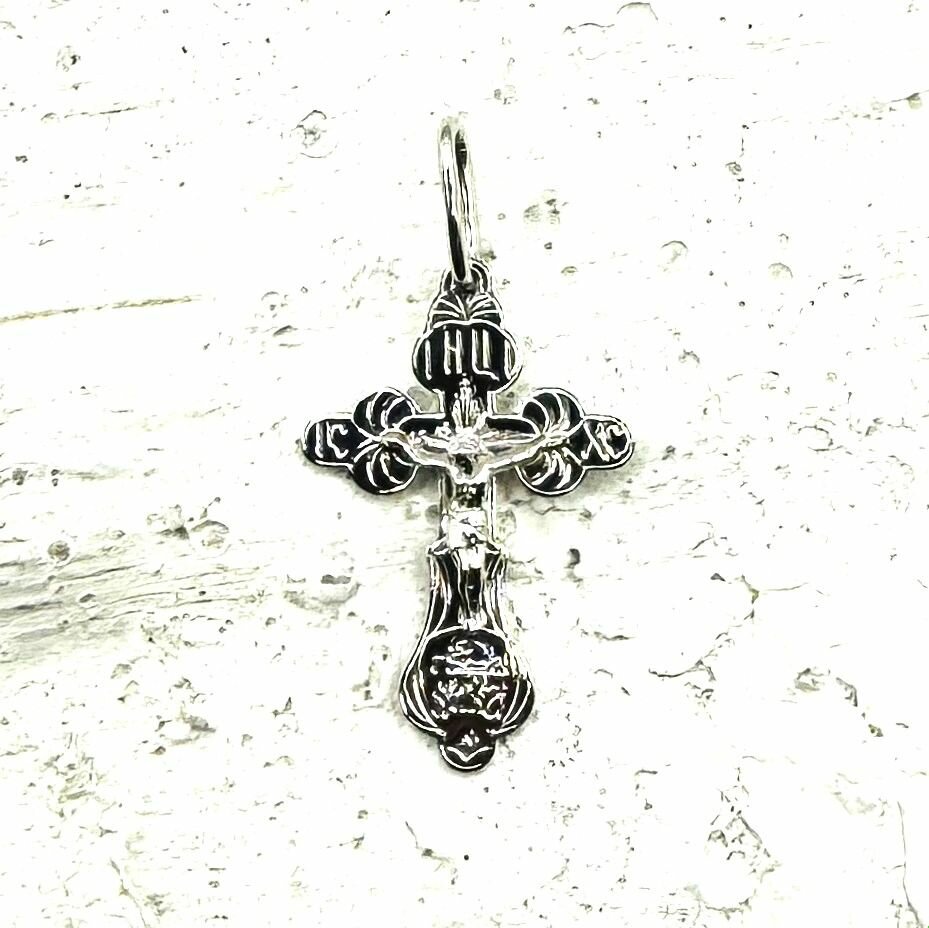 Крестик, серебро, 925 проба, родирование