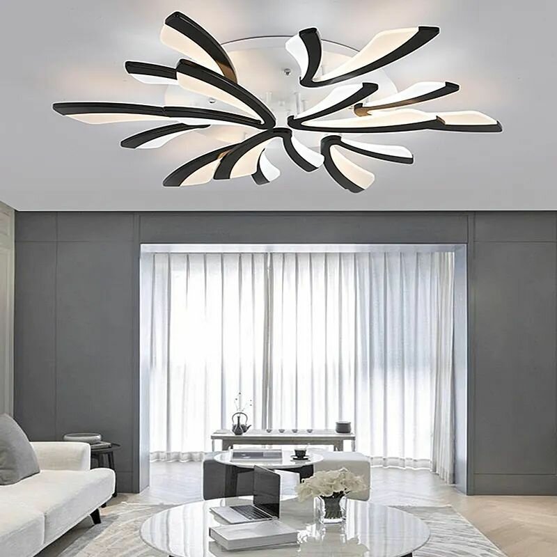 Потолочная светодиодная люстра с пультом д/у HIVIES 6042-9, цвет плафона белый