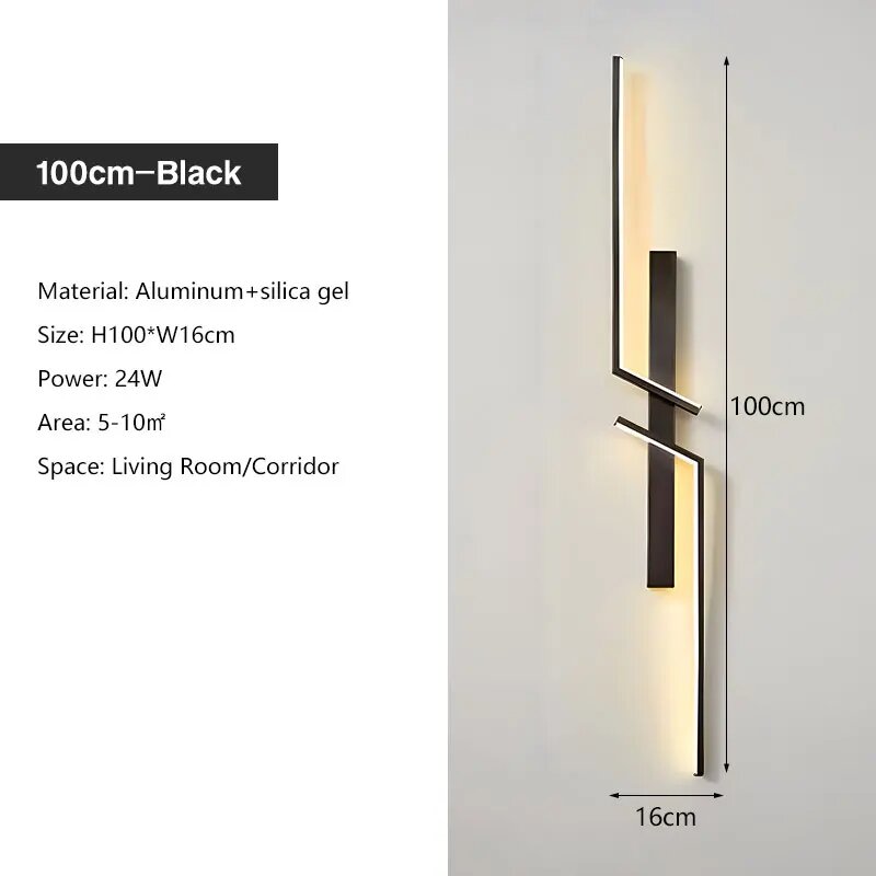 Настенные светильники MANGDAL черные золотые Neutral Light, Black-100cm