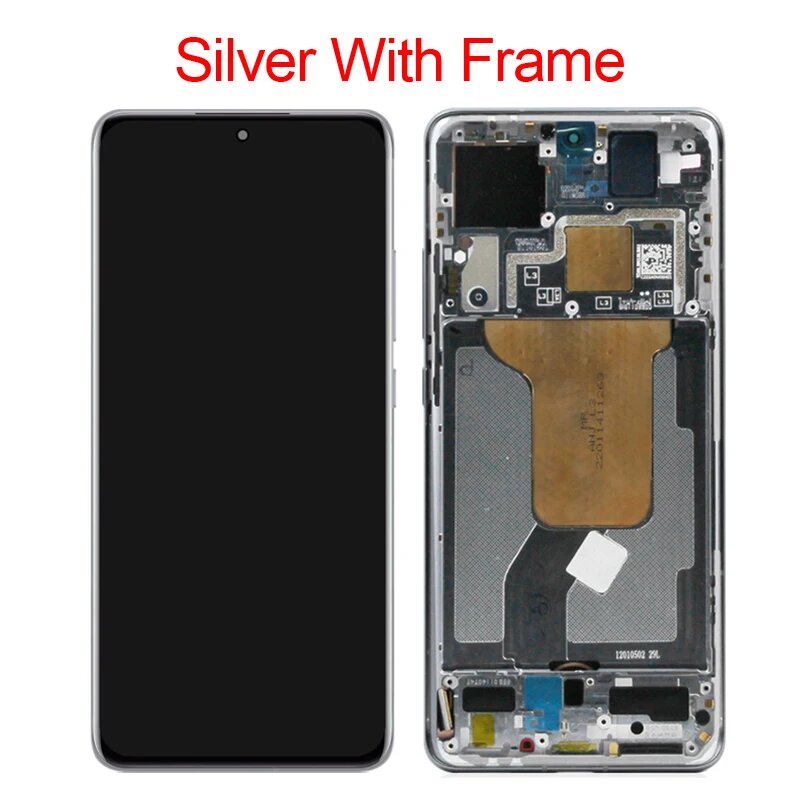 AMOLED для Xiaomi Mi 12 2201123G ЖК-дисплей Mi 12X сенсорный экран дигитайзер Замена для Xiaomi 12X 2112123AC ЖК-дисплей с рамкой Silver With Frame