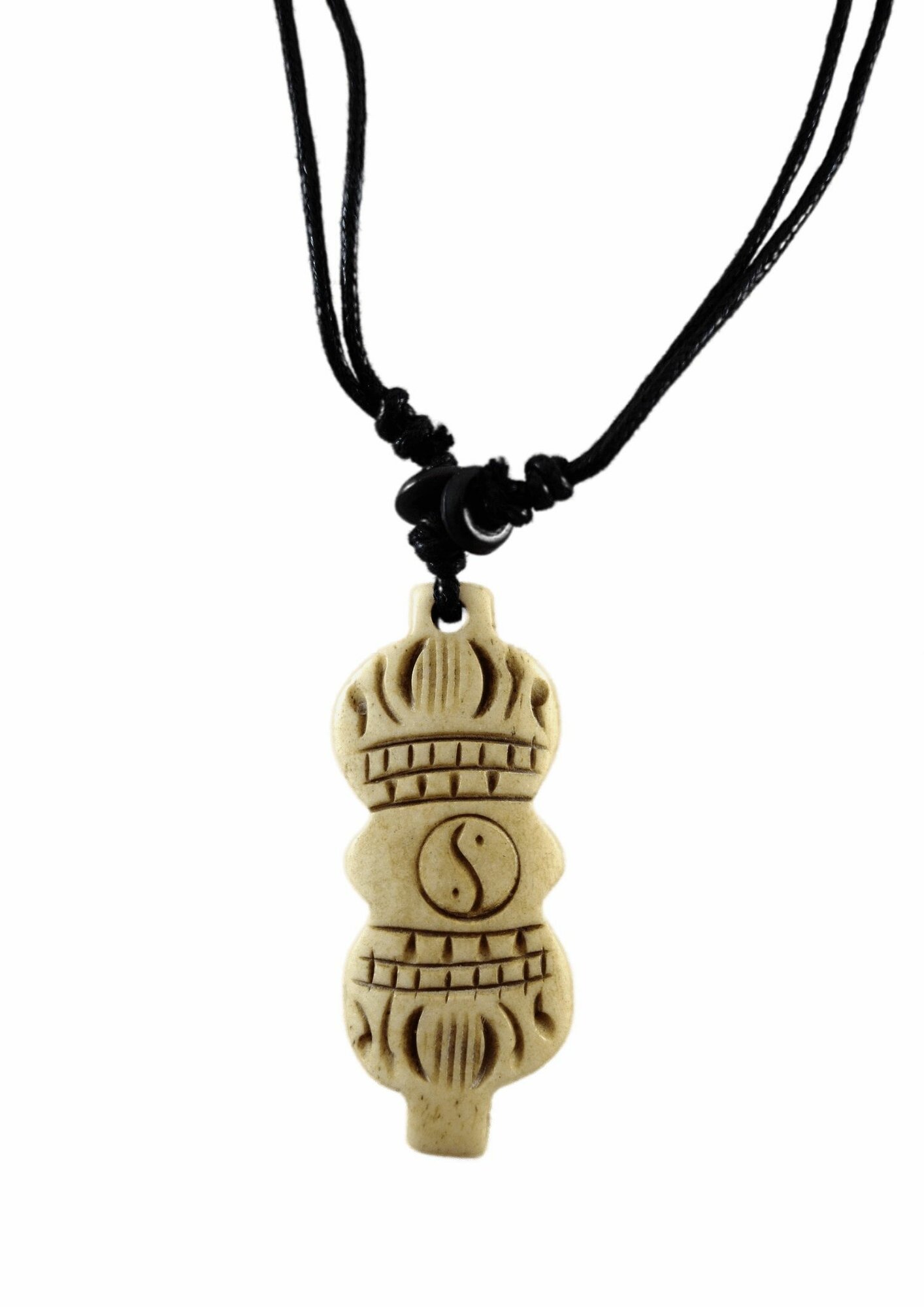 Подвеска Инь-Ян в форме Ваджры, кость, 2,5 см