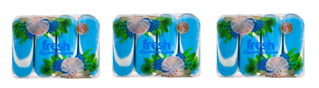 Эфко Косметик Крем-мыло Fresh, Олива, 4 х75 г/уп, 3 уп