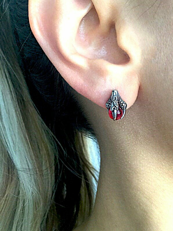 Серьги, славянский оберег, кристалл