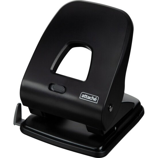 Дырокол Attache Perform до 40 листов, блокиратор, линейка, пластик, черный