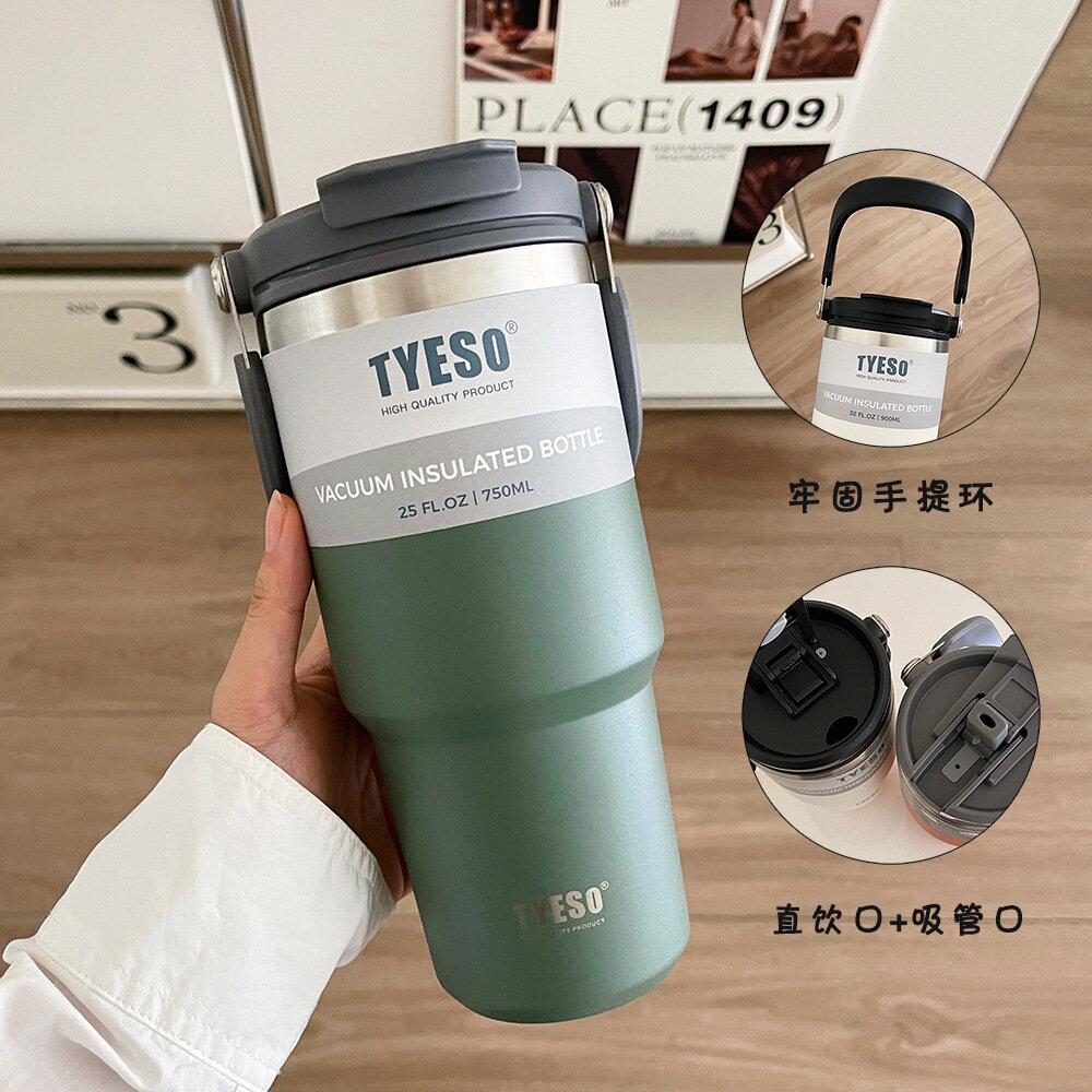 Термос-кружка Taishuo для женщин, большая емкость, из нержавеющей стали, кофейная кружка, автомобильная кружка для воды, стильная кружка для мужчин и женщин.