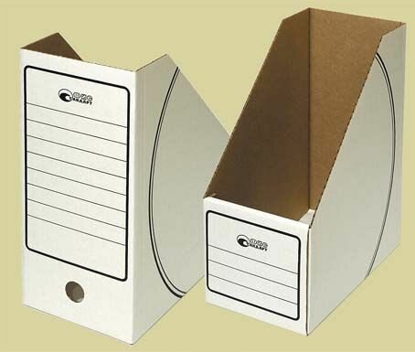 Накопитель архивный Офис-Стандарт, гофрокартон, 260*150*320 мм, белый (в упаковке 3шт.)