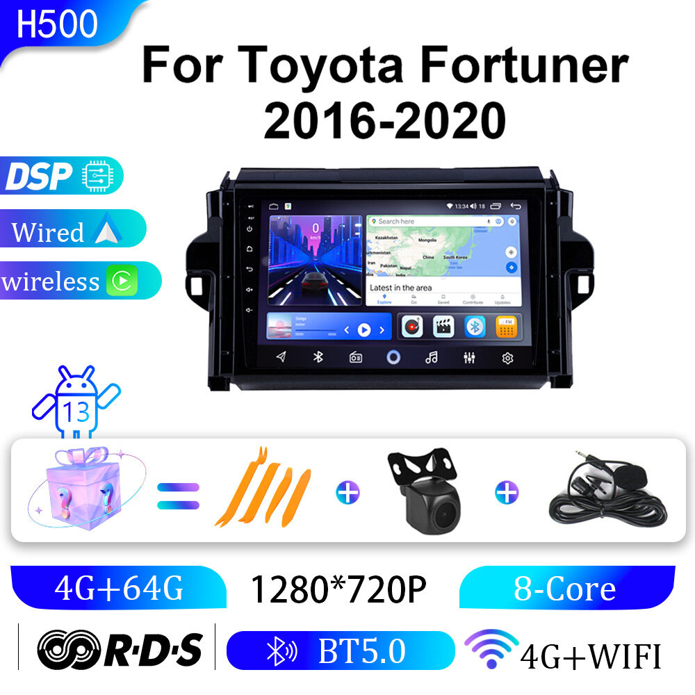 Навигатор для Toyota Runner 2016-2020, 4G+64G, 9 дюймов