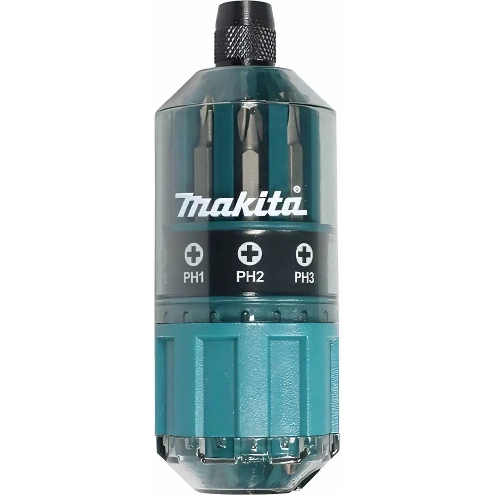 Набор насадок 18 шт. Makita B-28896, универсальный комплект шлицевых бит CrV с футляром, типы SL, PH, PZ, односторонние