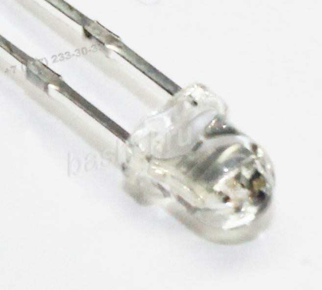 LED DIP 3mm DFL-3014RBC-B, Светодиод, круглый прозрачный 3мм, красный/синий, мигающий, 5000mcd, 30°, 3.5V
