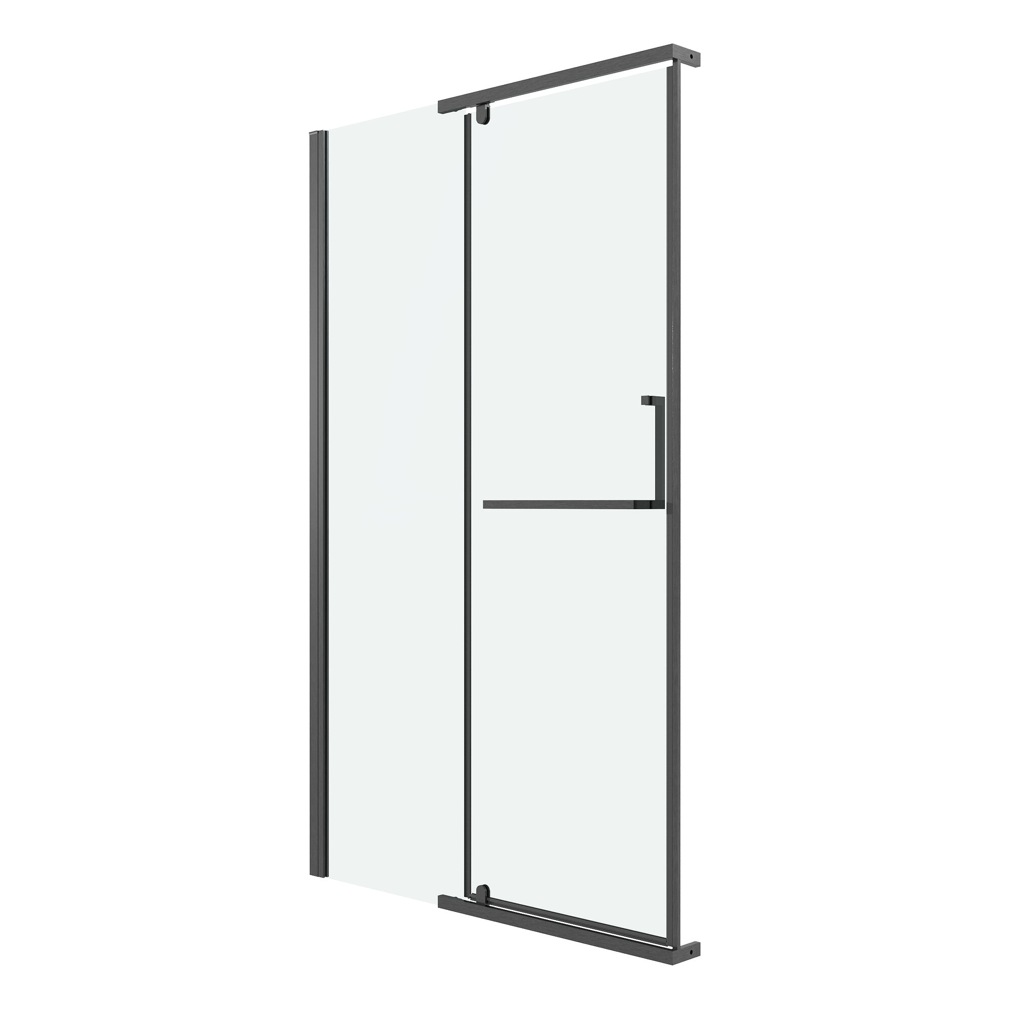 Дверь в нишу Grossman Pragma 100. K33.03.100.42.00 (100х195) графит сатин, стекло прозрачное, распашная, 1 место