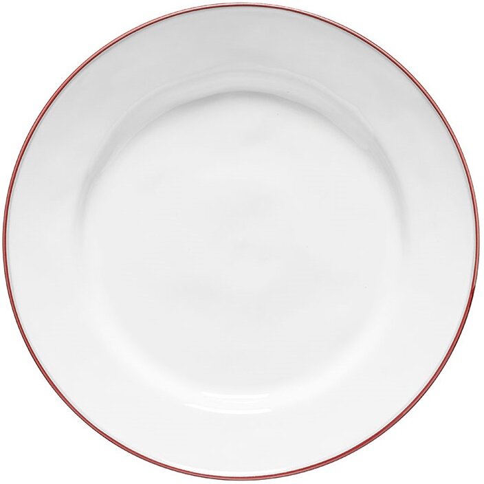 Тарелка обеденная Beja 28,2 см, керамика, цвет белый + красный, Costa Nova, Португалия, ATP281-RED(ATP281-00721A)