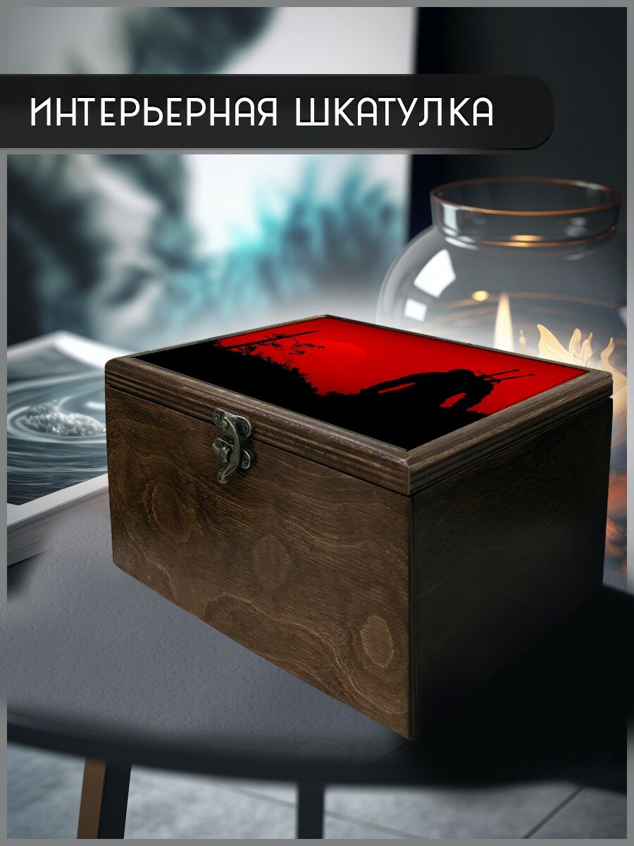 Шкатулка интерьерная для украшений универсальная 22x17x12 см игра Ведьмак 3 (Witcher, Геральт, темное фентези, Сапковский) - 2072