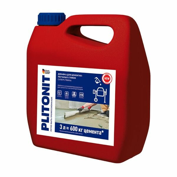 Плитонит СуперСтяжка Добавка для бетонов и строительных растворов 3 л