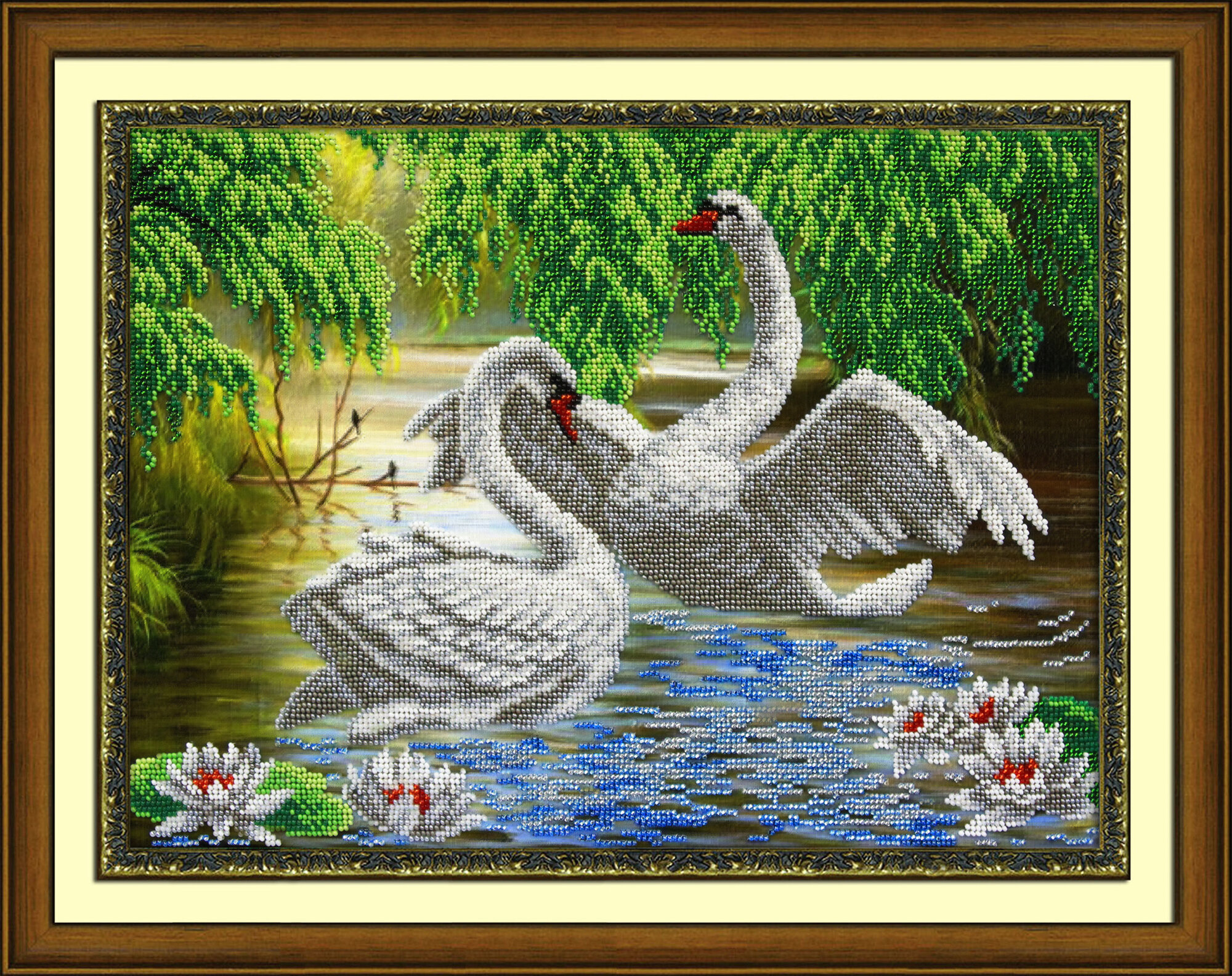 Набор для вышивания бисером "паутинка" Б-1452 Лебеди