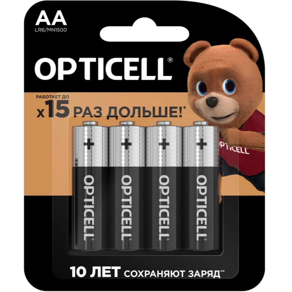 Набор батареек Opticell Basic AA (LR6), 1.5В, 4шт