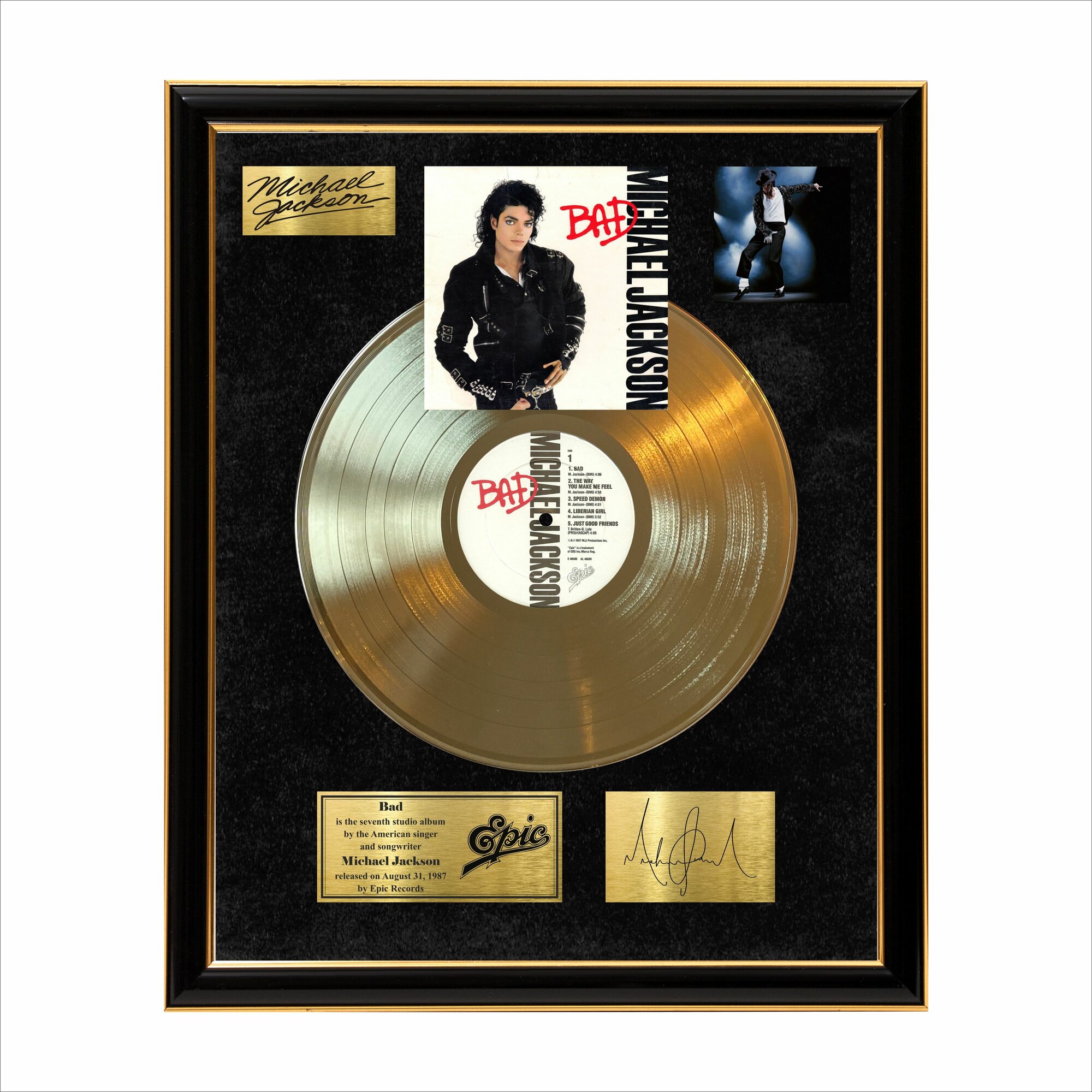 Картина в рамке с пластинкой Michael Jackson