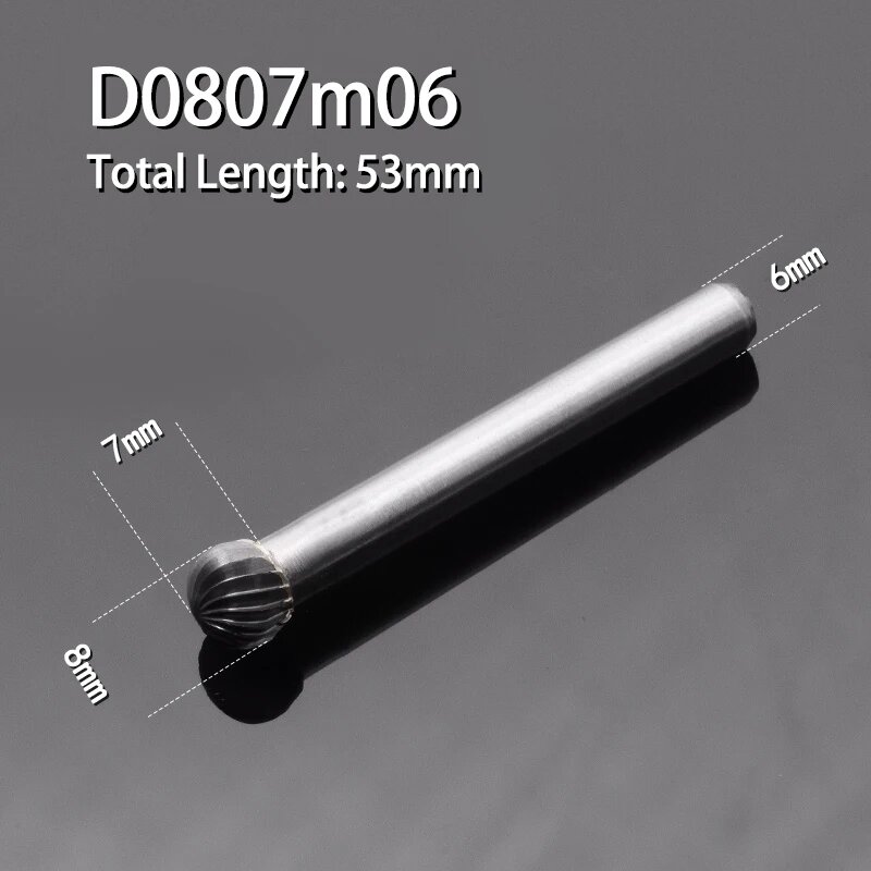 YG8 сплав роторный напильник 1 шт. круглый D-тип с одним слотом вольфрамовая сталь резьба по дереву шлифовальная головка твердый металл фреза 3 мм-16 мм