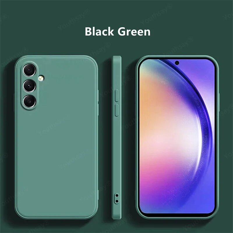 Чехол Samsung Galaxy A17 5G Black Green, зеленый силикон