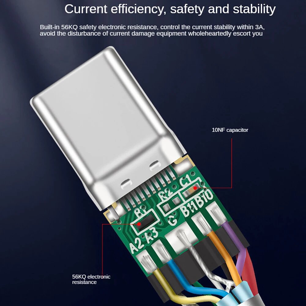 Кабель USB-A Type-C Hannord 3.2, 3 м, черный — фото 1