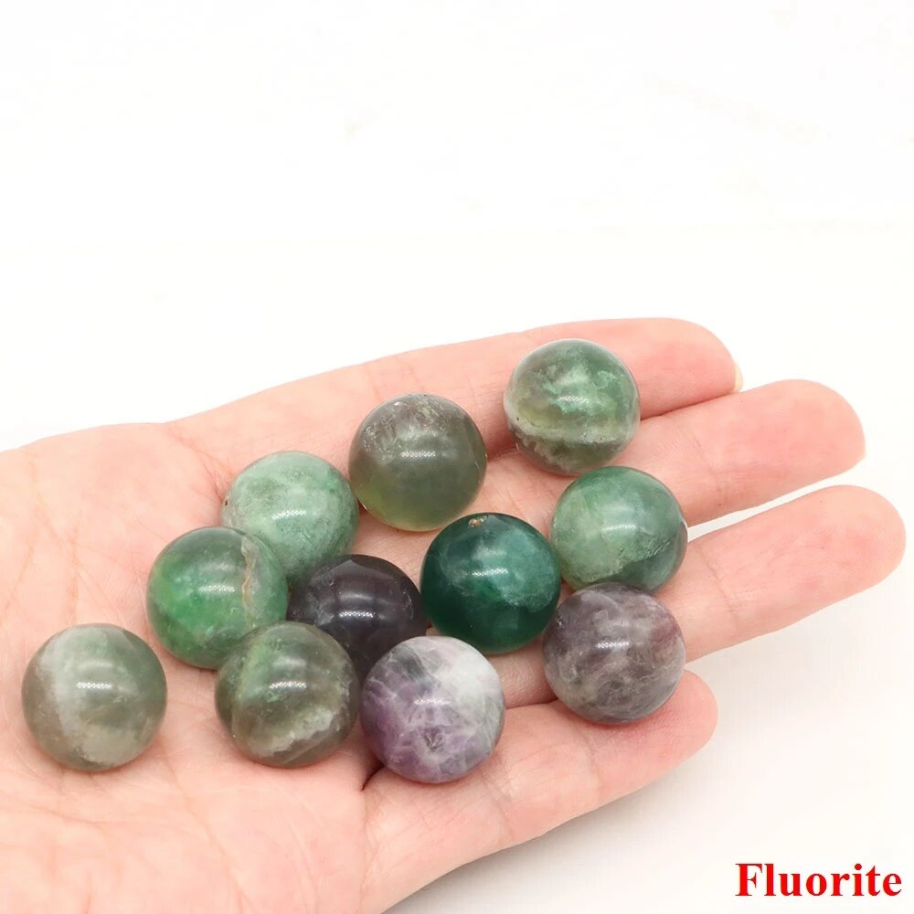 Хрустальная сфера Аметист Обсидиан 16 мм Изумрудный, 1 PC, Fluorite