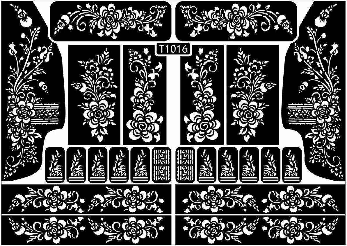 Трафарет для татуировок Tattrendy цветок T1016