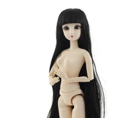 Кукольная голова fradoo 30 см фиолетово-серые волосы голубые глаза Черный, Black B