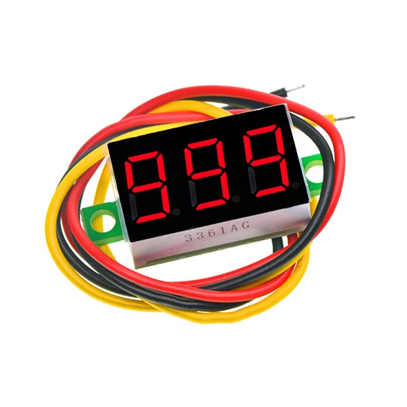 Вольтметр цифровой 0-100В, Red display, 2 Wire, 0.28 inch