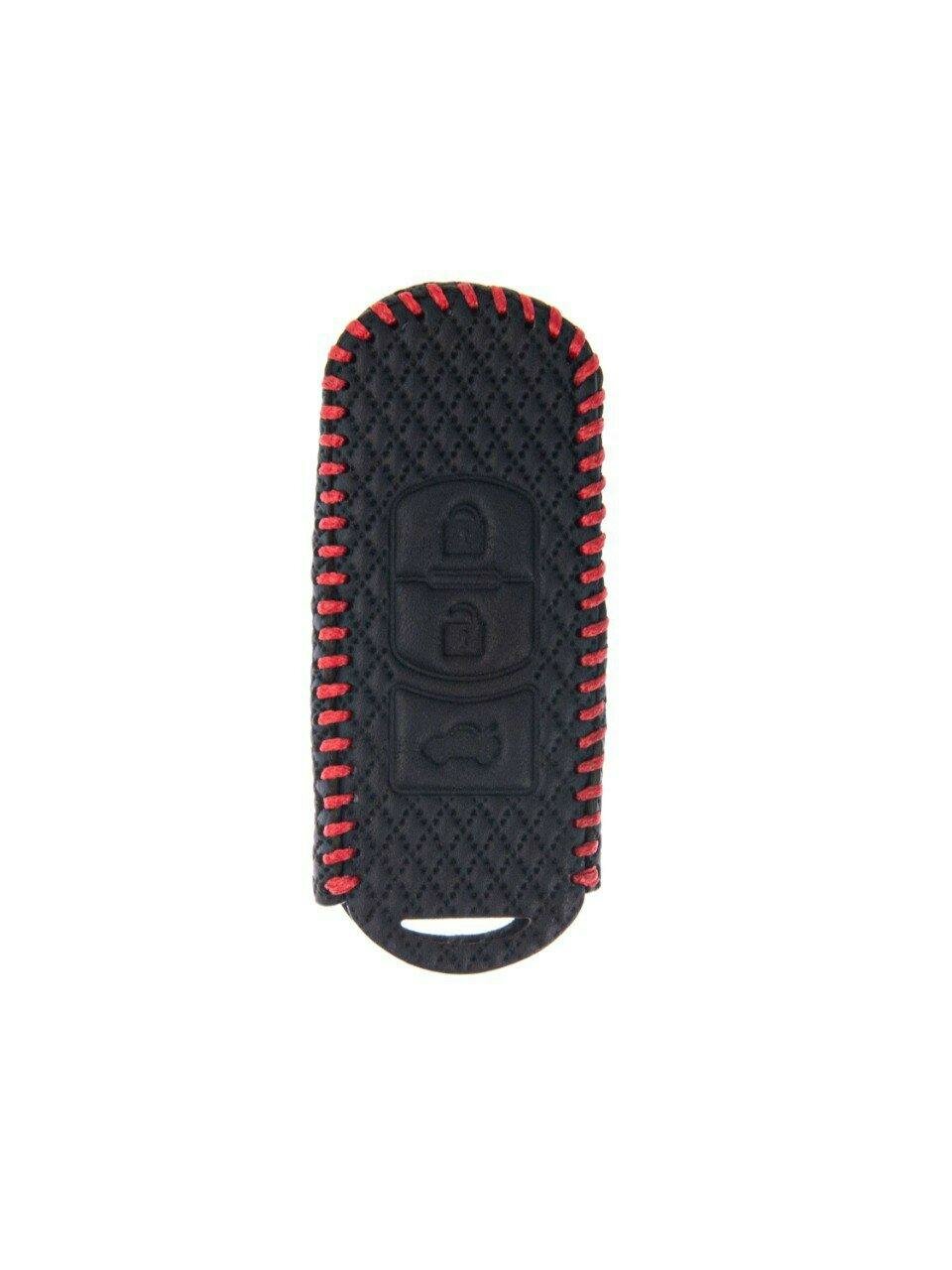 Чехол BGT для автомобильного ключа Мазда (Мазда) , кожа, влагозащитный, ударопрочный, 10х2х7 см, черный