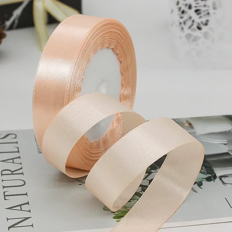 Мerylover полушелковые атласные ленты 6/10/15/20/25/40/50 мм 22 м champagne, 10mm ribbon
