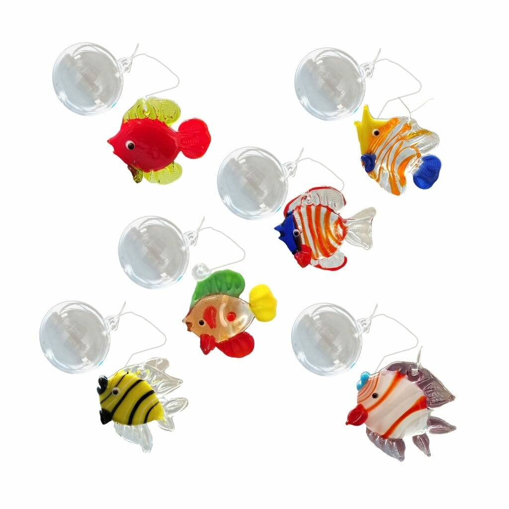 (6 штук) Плавающие стеклянные рыбки