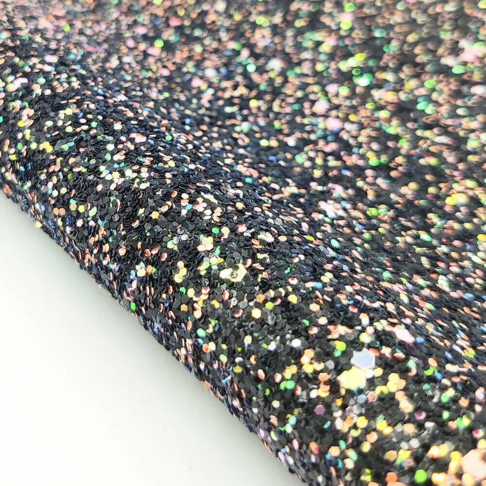 Блестящая виниловая ткань Findohope для рукоделия Black (20cm x 15cm)