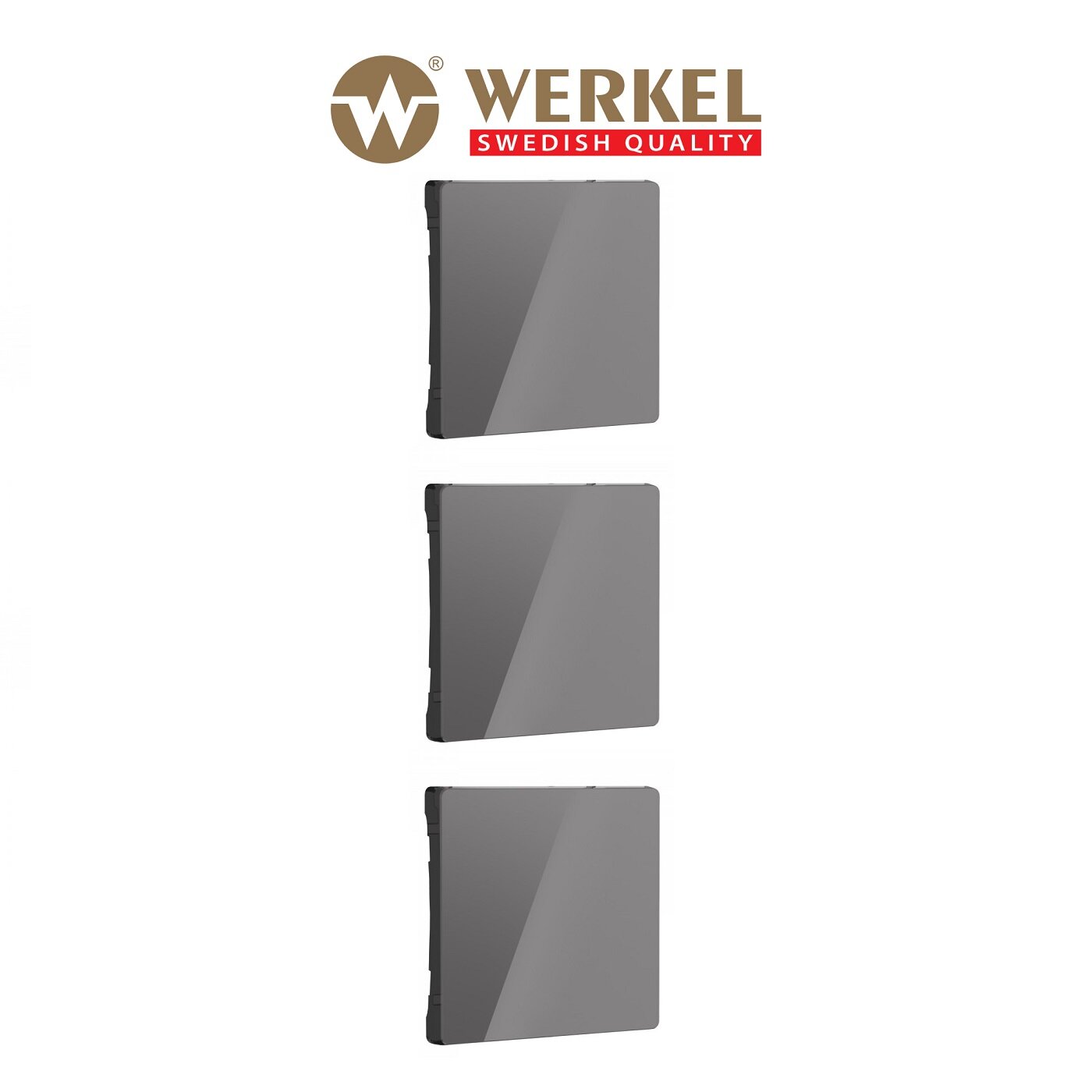 Клавиша для выключателя перекрестного Werkel W1119044, цвет графит акрил - комплект 3 шт.