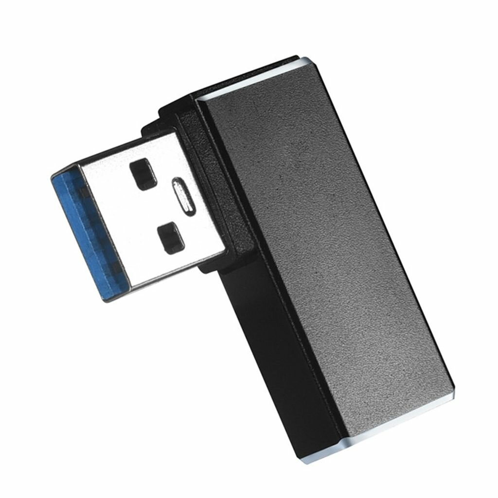Разъем питания, Угловой 90-градусный адаптер USB 30 папа-мама прямой угол без подсветки