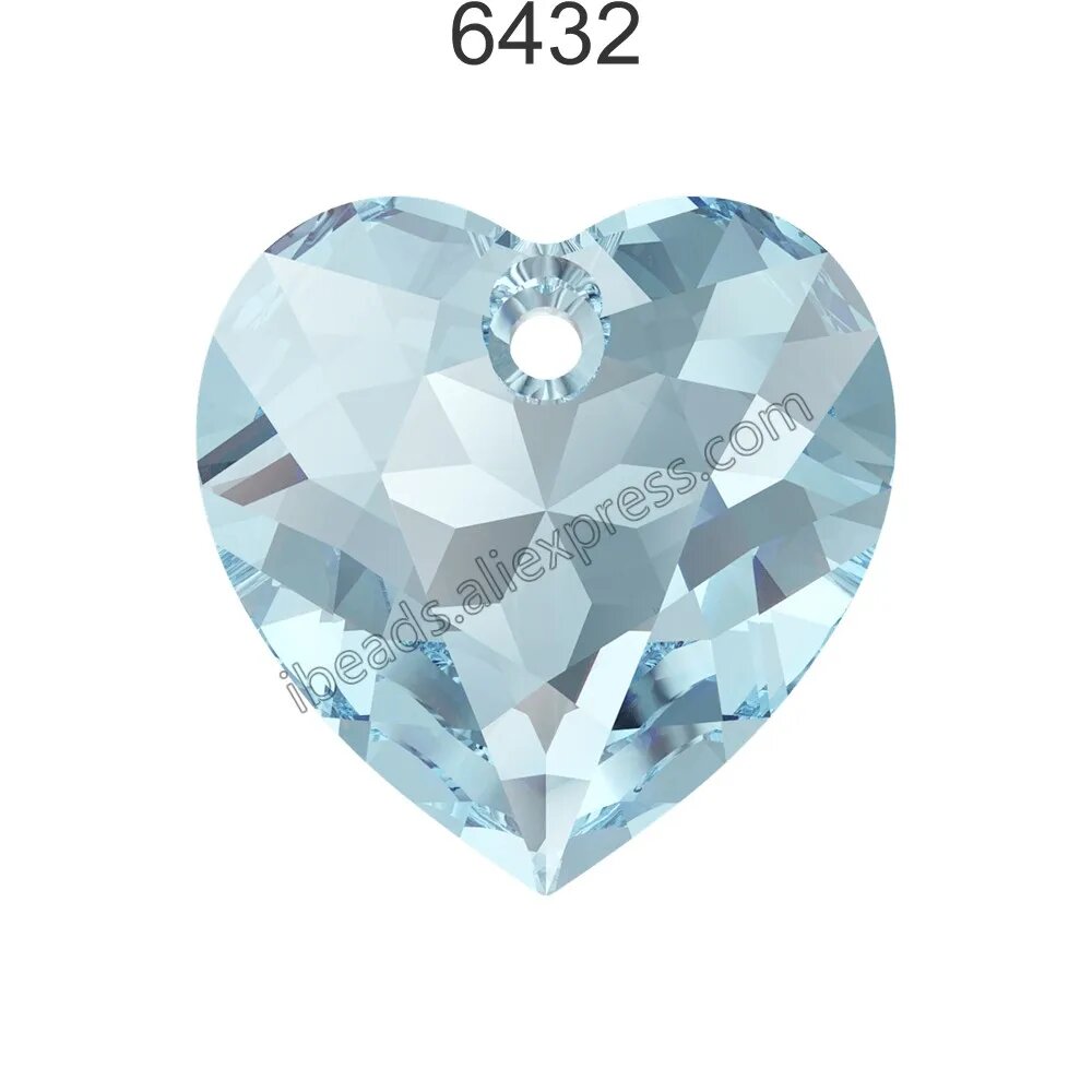 Сваровски сердце 8мм, аквамарин 202, 6432