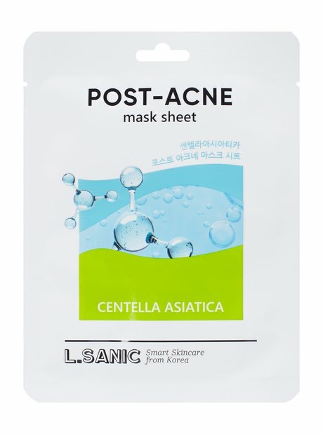 L.Sanic Centella Asiatica Post-Acne Mask Sheet, Тканевая маска для проблемной кожи лица с экстрактом центеллы азиатской, 25мл