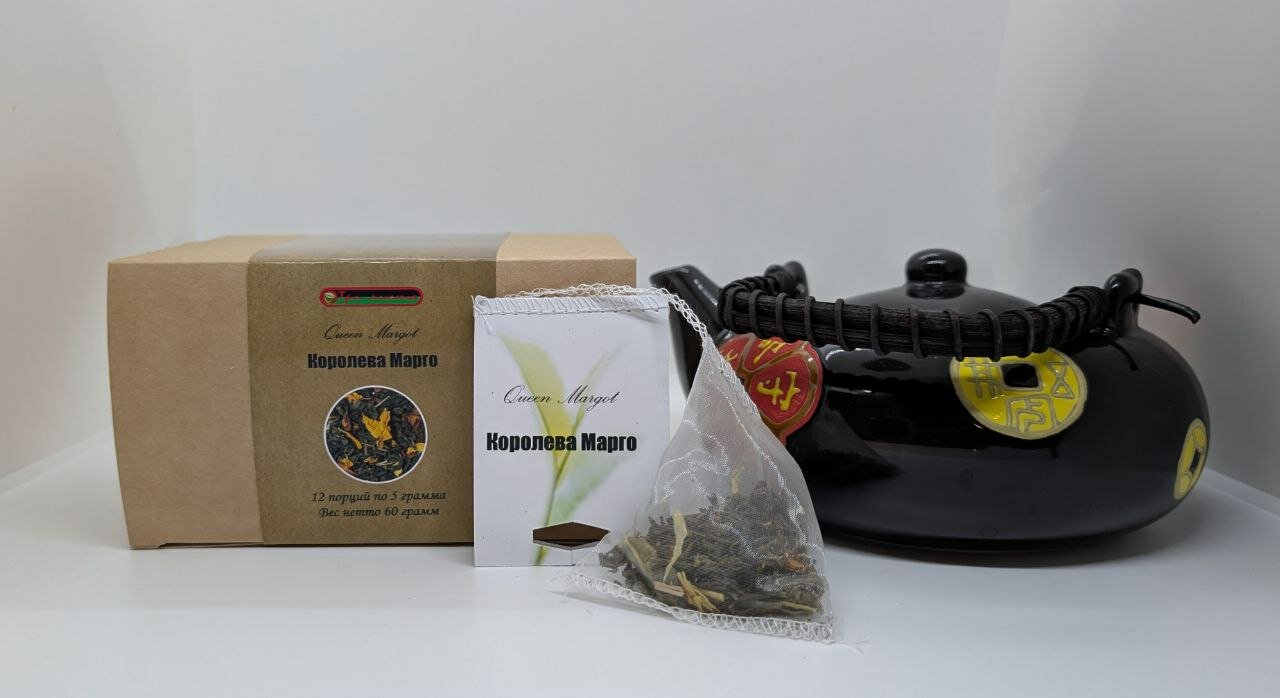 Чай "Три листа" - "Королева Марго" в пирамидках на чайник 5 гр*12 шт
