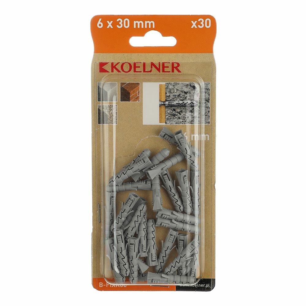 Дюбель распорный 6х30 мм 30 шт