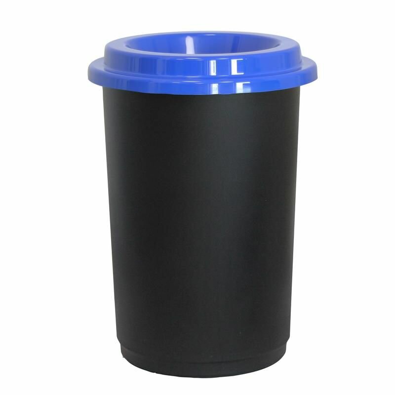 Урна для мусора Idea ЭКО, 50 л, синяя, крышка, пластик