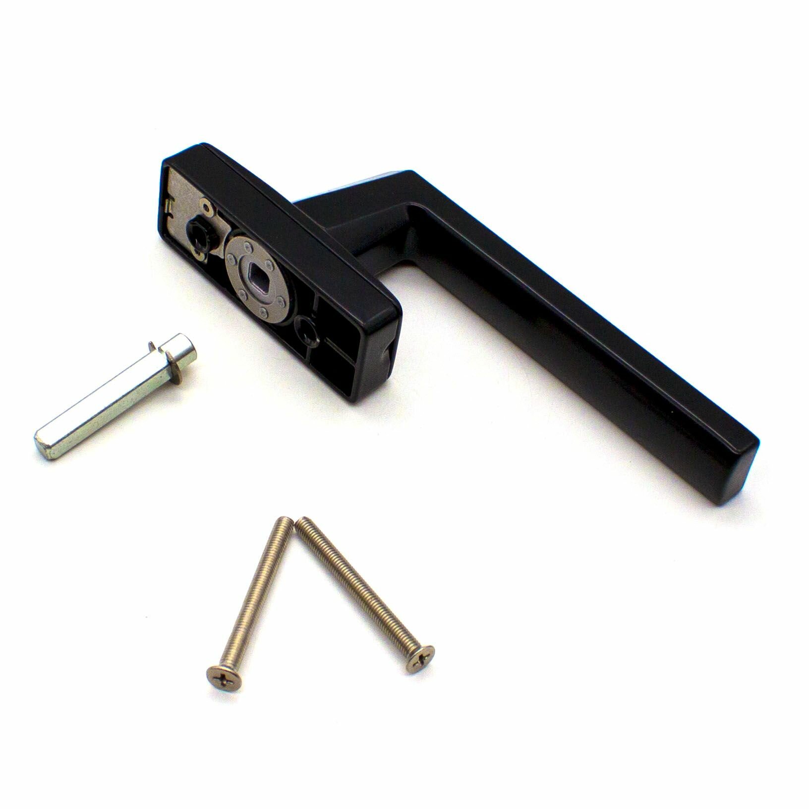 Ручка оконная TODN со встроенным детским замком, квадратный стержень 7*40 мм, цвет черный