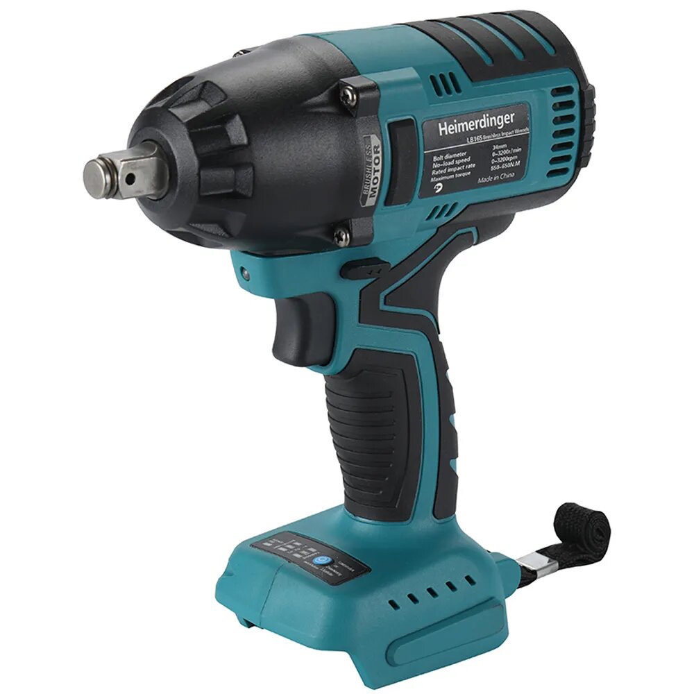 Бесщеточный аккумуляторный гайковерт Heimerdinger LB165, квадрат 1/2", 650 Нм, без батареи